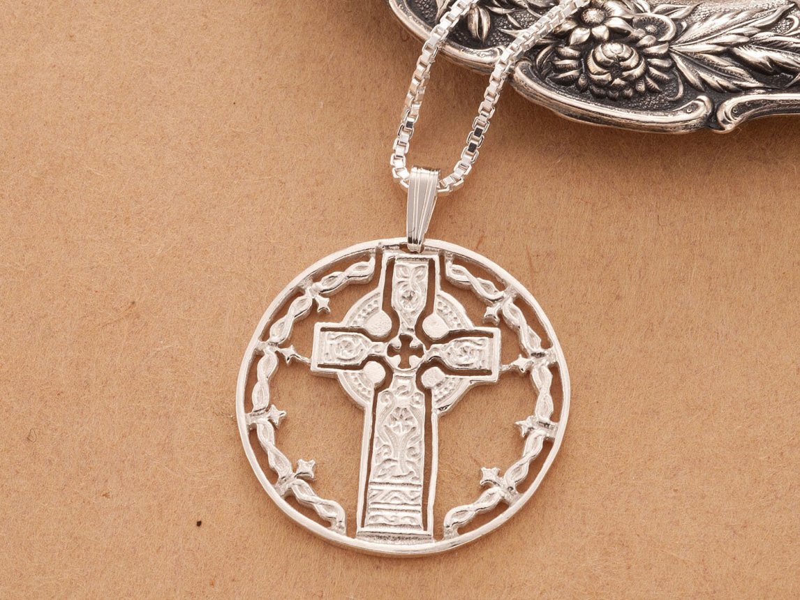 The Difference | Sterling Silver Celtic Cross Pendant, Hand Cut Cross ...